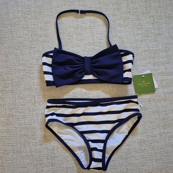 kate spade | Swim | Kate Spade Kids Navy And White Striped Bikini ...